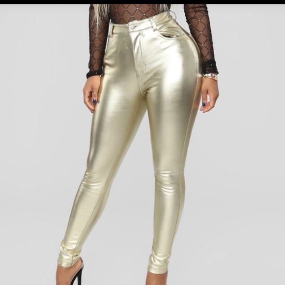 Pants & Jumpsuits | New Gold Metallic Gold Pants | Poshmark
